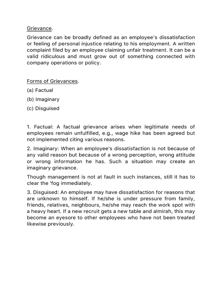 Grievance Procedure | PDF | Employment | Labour Law