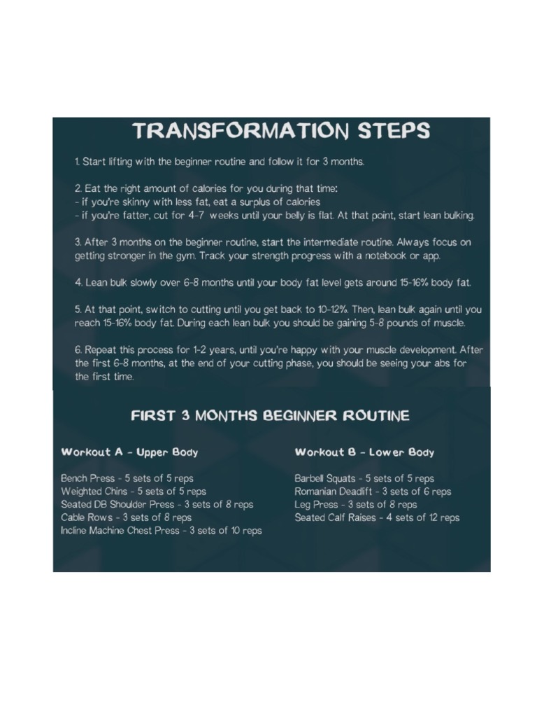 Body Transformation Routine | PDF
