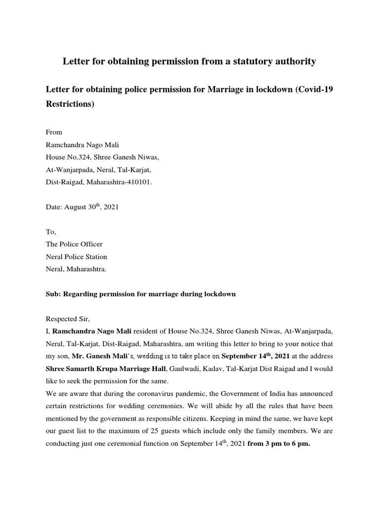 B-01 - Ganesh Mali - RTI Application and Letter To Statutory Authority ...