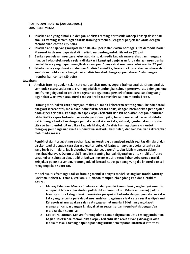 Uas Riset Media Putra Dwi Prastio | PDF