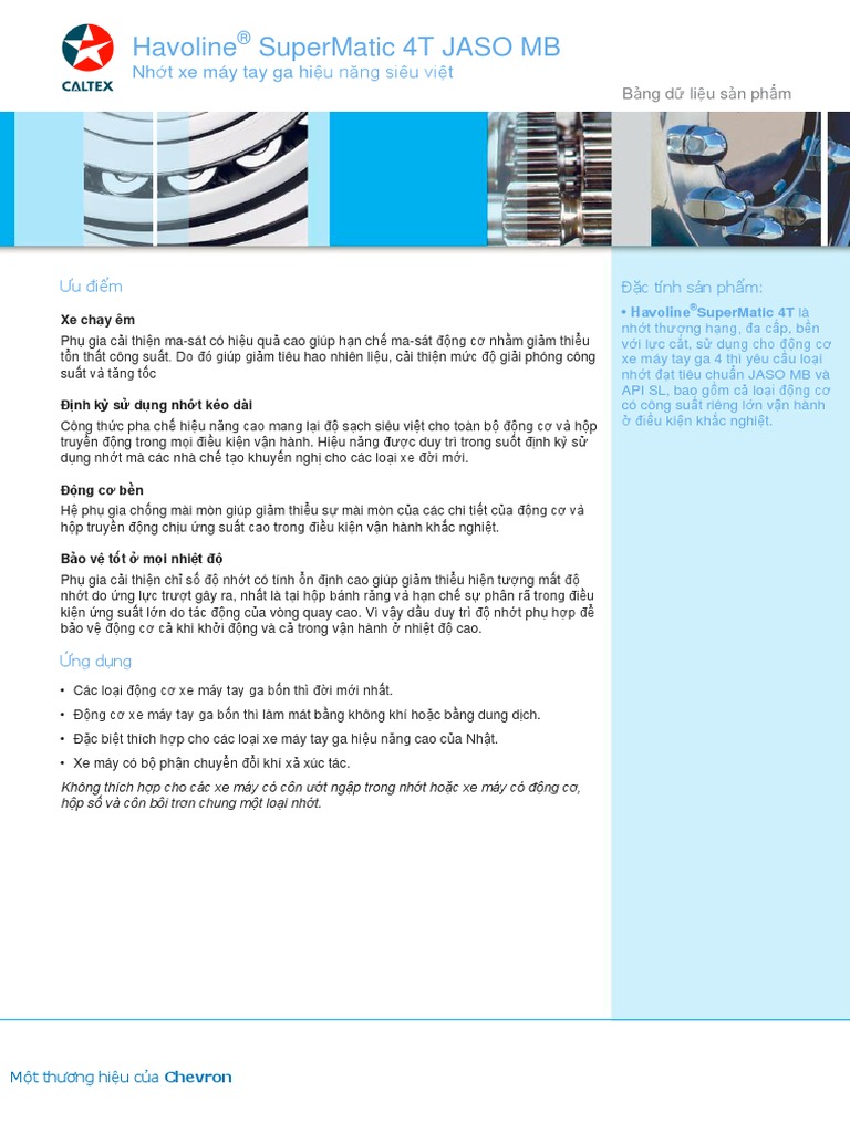 Havoline SuperMatic 4T JASO MB (VN) | PDF