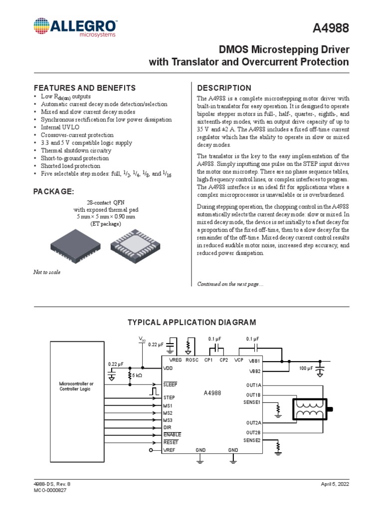 A4988 Datasheet | PDF | Capacitor | Rectifier