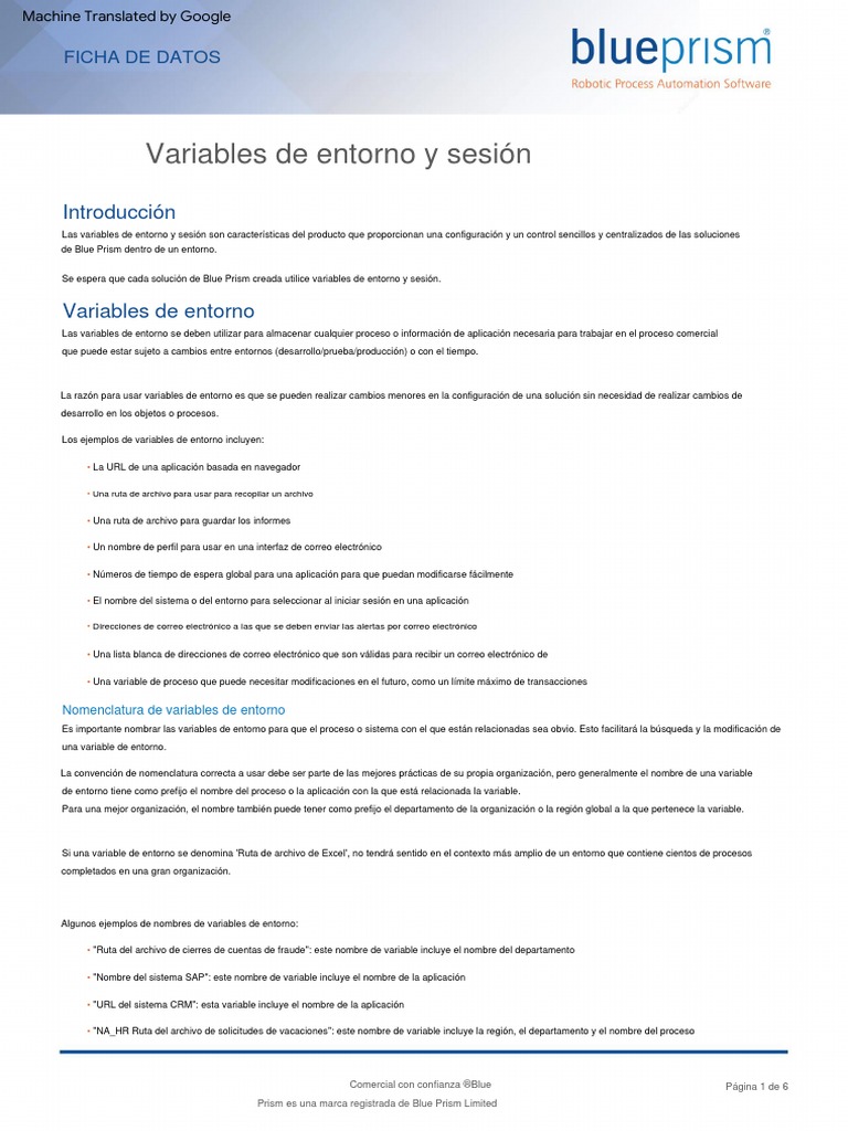 Environment and Session Variables (ES) | PDF | Bases de datos ... Environment and Session Variables (ES) | PDF | Bases de datos ...