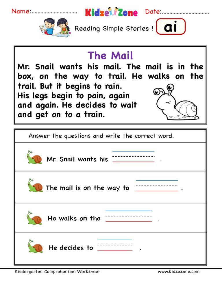 Reading Simple Story Comprehension Word Family AI 3 | PDF