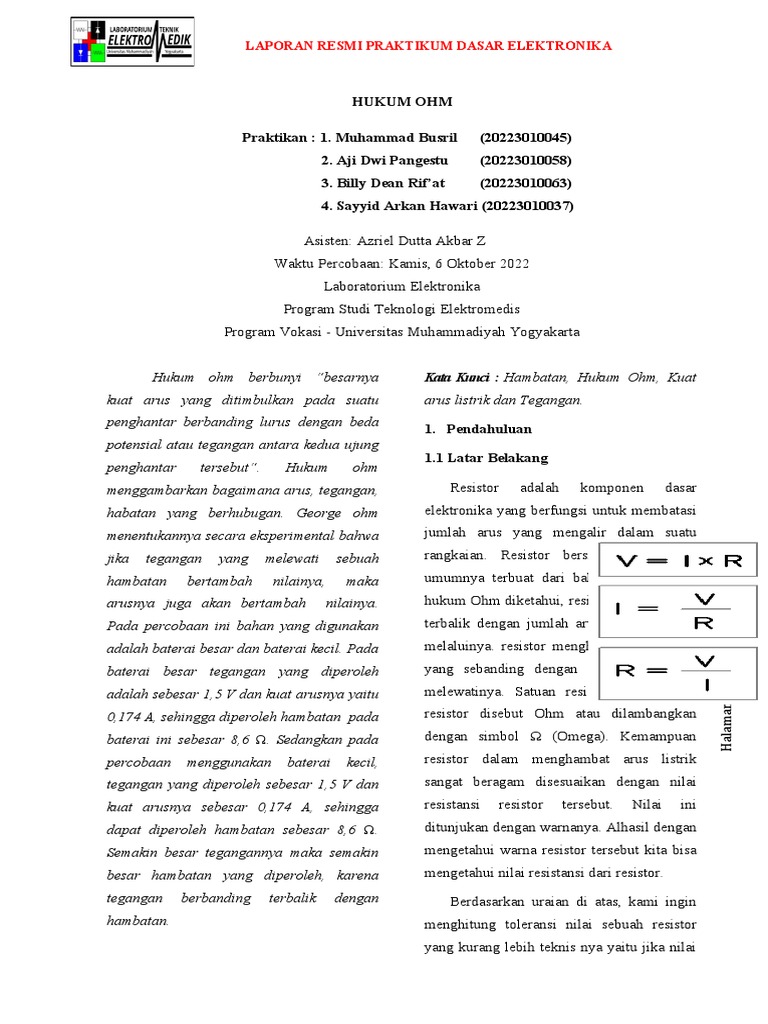 Laporan Resmi Eldas Prak 2 | PDF | Sains & Matematika | Metode & Bahan Ajar
