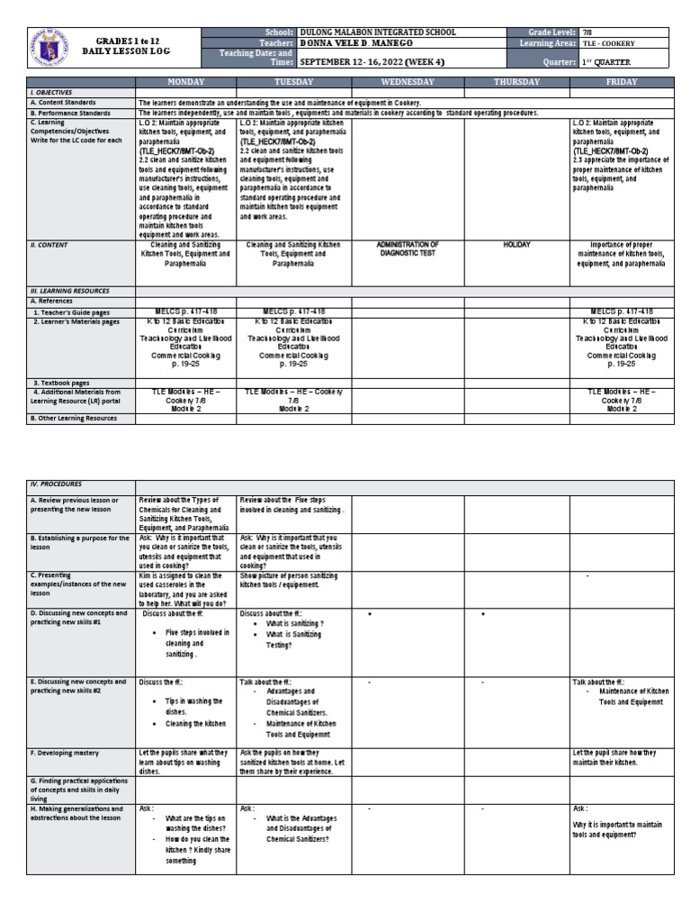 DLL - Tle Week4 | PDF | Learning | Curriculum