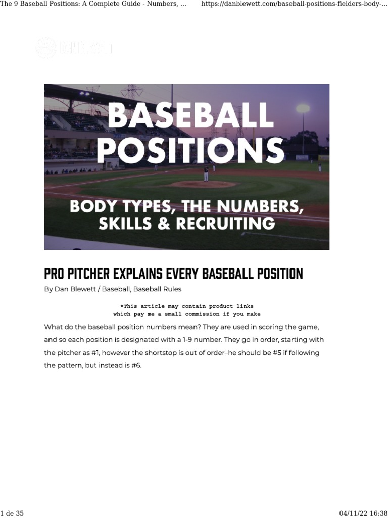 The 9 Baseball Positions A Complete Guide | PDF | Leisure | Sports ...
