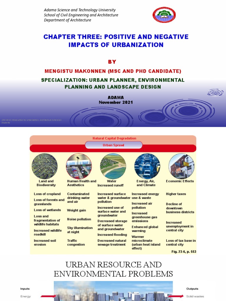 Positive and Negative Impacts of Urbanization | PDF | Urbanization | Environmental Degradation