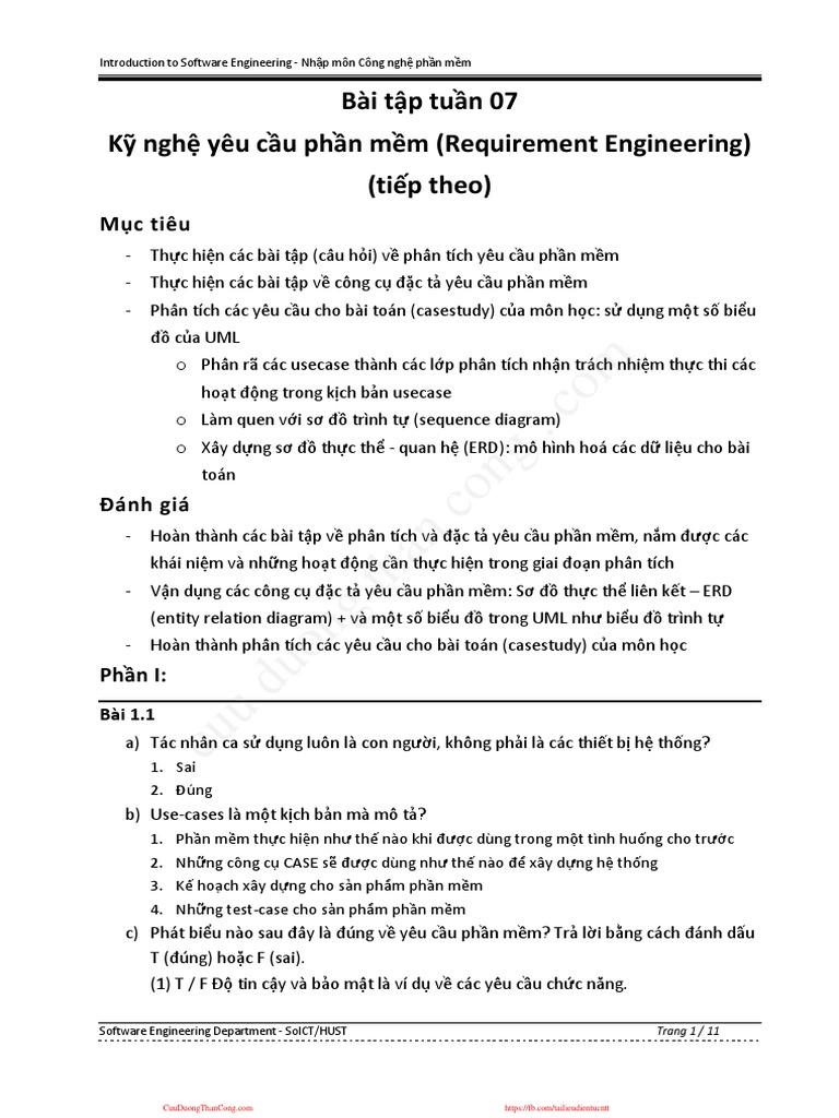 Nhap Mon Cong Nghe Phan Mem Nguyen Nhat Hai Bai Tap Tuan 07 (Cuuduongthancong - Com) | PDF