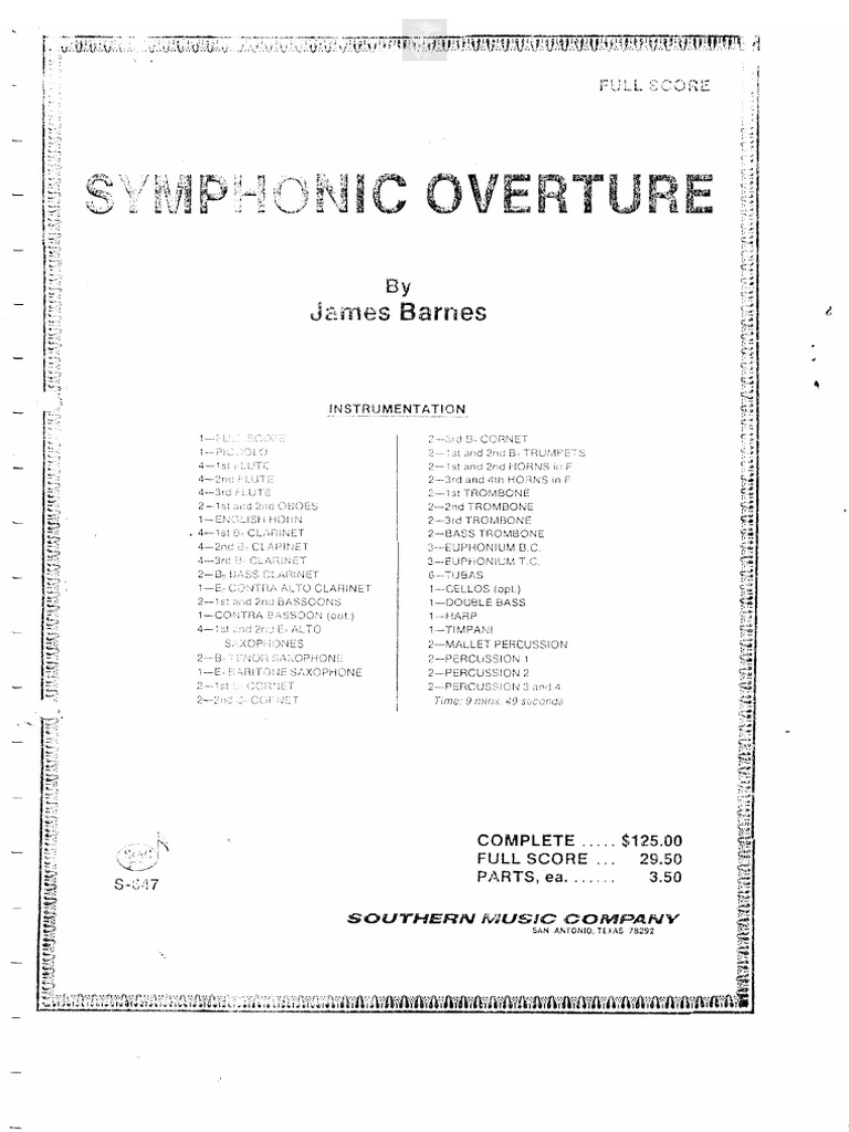 Symphonic Overtura - James Barnes | PDF