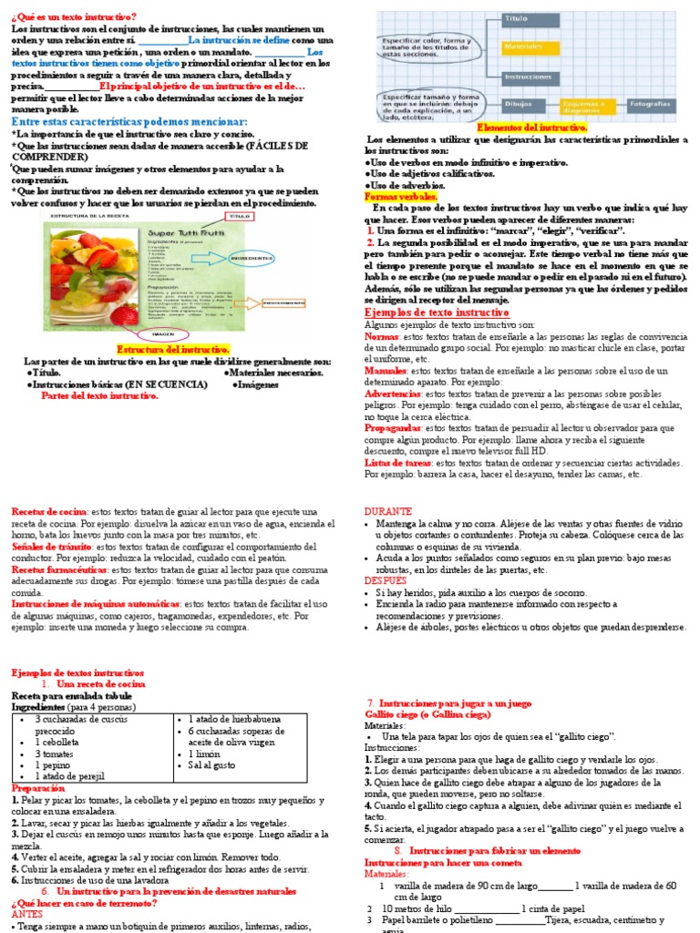 Guía Completa sobre Textos Instructivos | PDF | Verbo