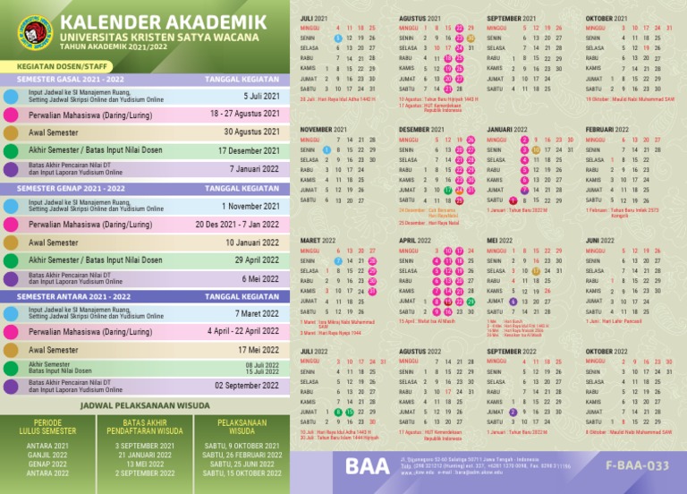 Kal Akademik UKSW 2021 2022-Dos | PDF