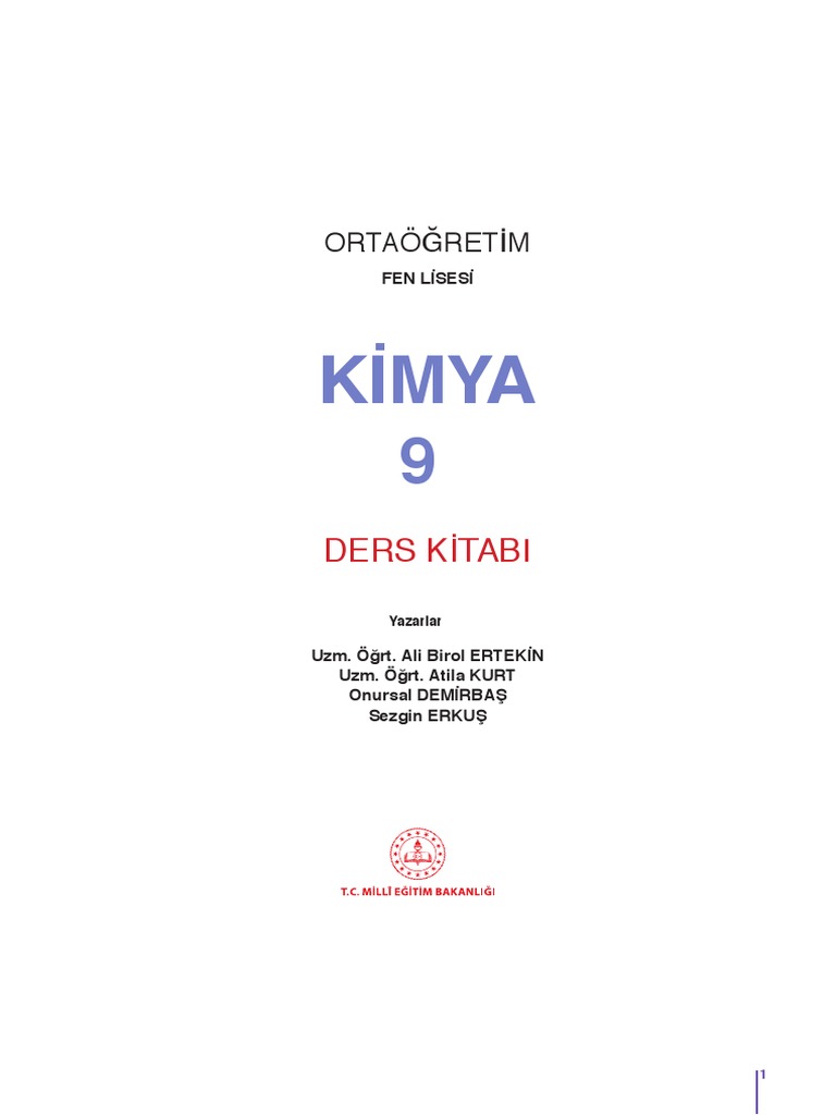 Kimya 9. Sınıf Ders Kitabı | PDF