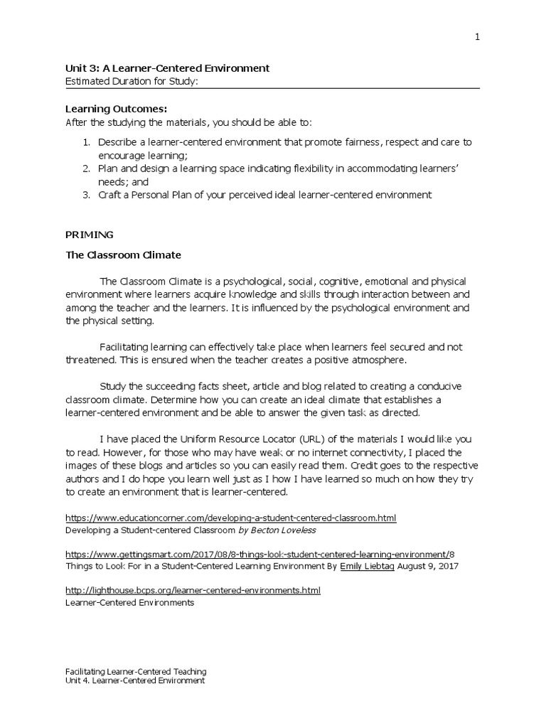 Designing Learner-Centered Classrooms | PDF | Learning | Distance Education