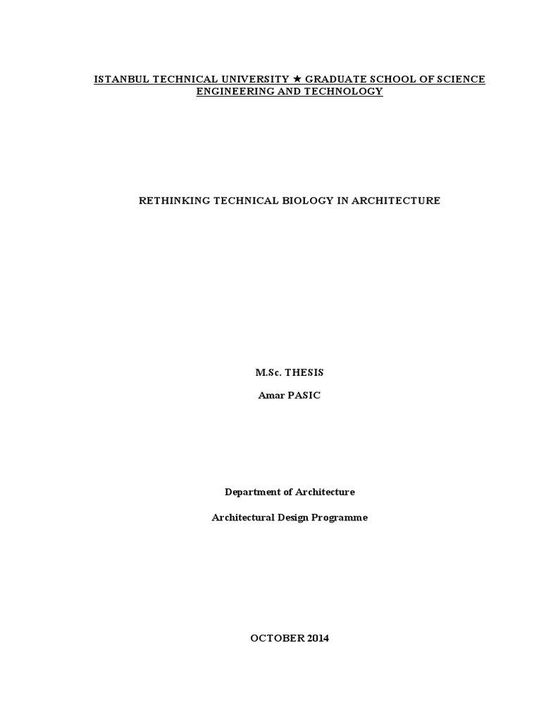 Rethinking Technical Biology in Architecture | PDF | Engineering | Biology