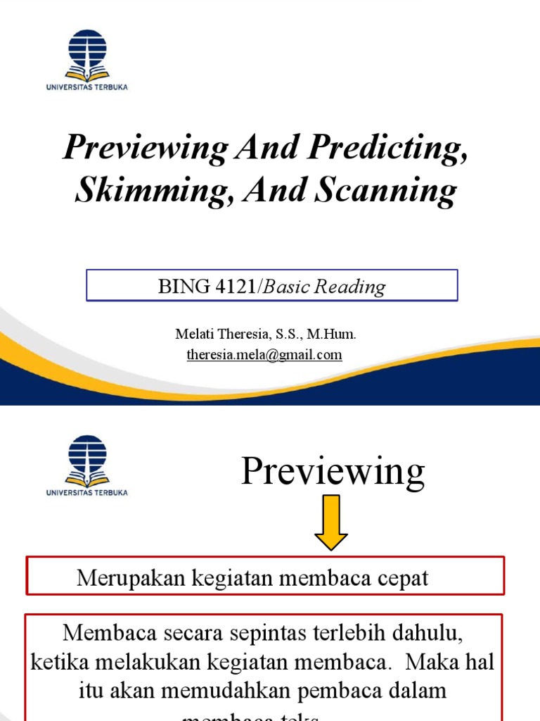 Teknik Membaca: Previewing dan Predicting | PDF | Komputer