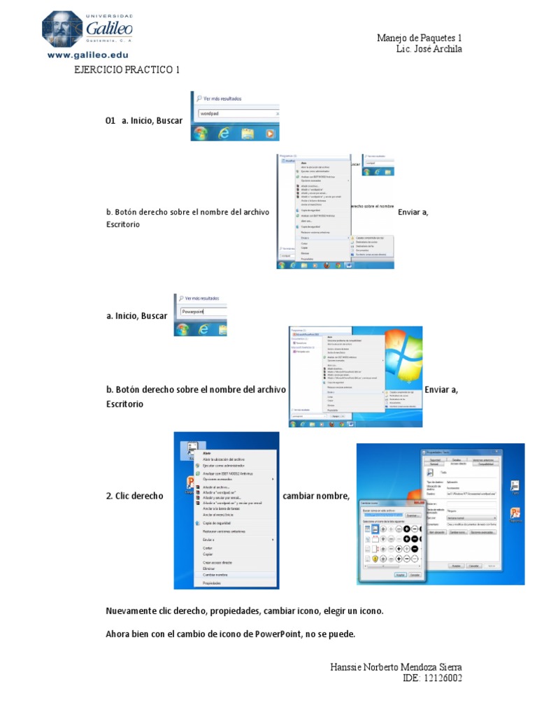 Ejercicio Práctico 1 (Hans Mendoza) (12126002) | PDF | Microsoft ...