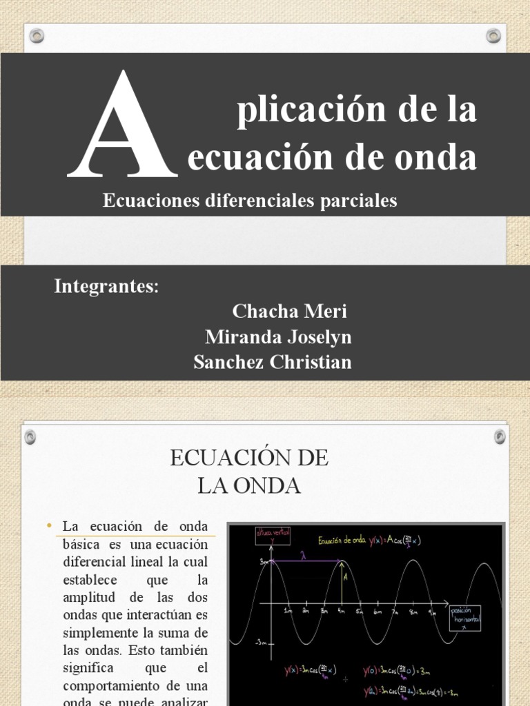 Aplicacion de La Ecuacion de Onda | PDF | Olas | Ecuaciones