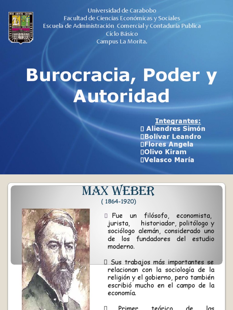 Burocracia, Poder y Autoridad Segun Max Weber (2009) | PDF | Burocracia | Max Weber