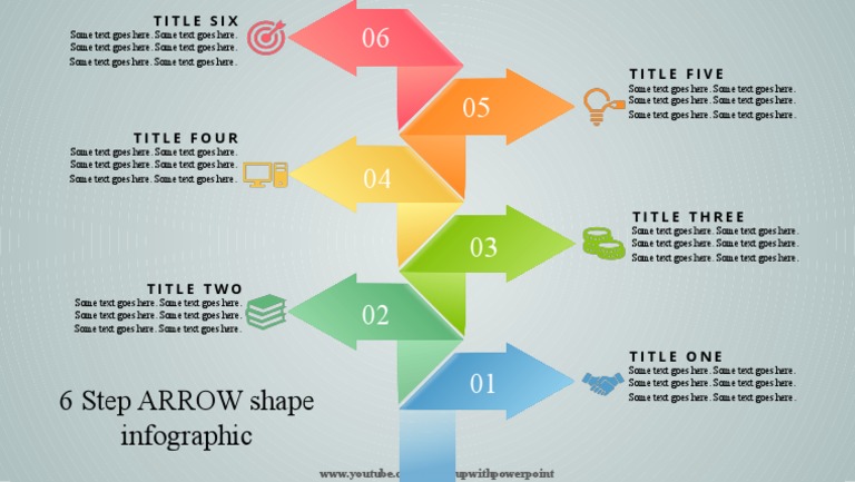 6 Step ARROW Shape Infographic | PDF