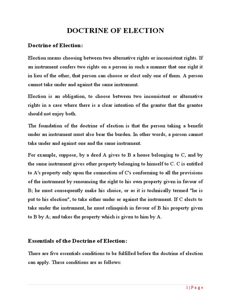 Doctrine of Election | PDF | Property | Deed