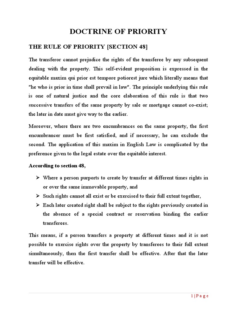 Doctrine of Priority | PDF | Mortgage Law | Deed