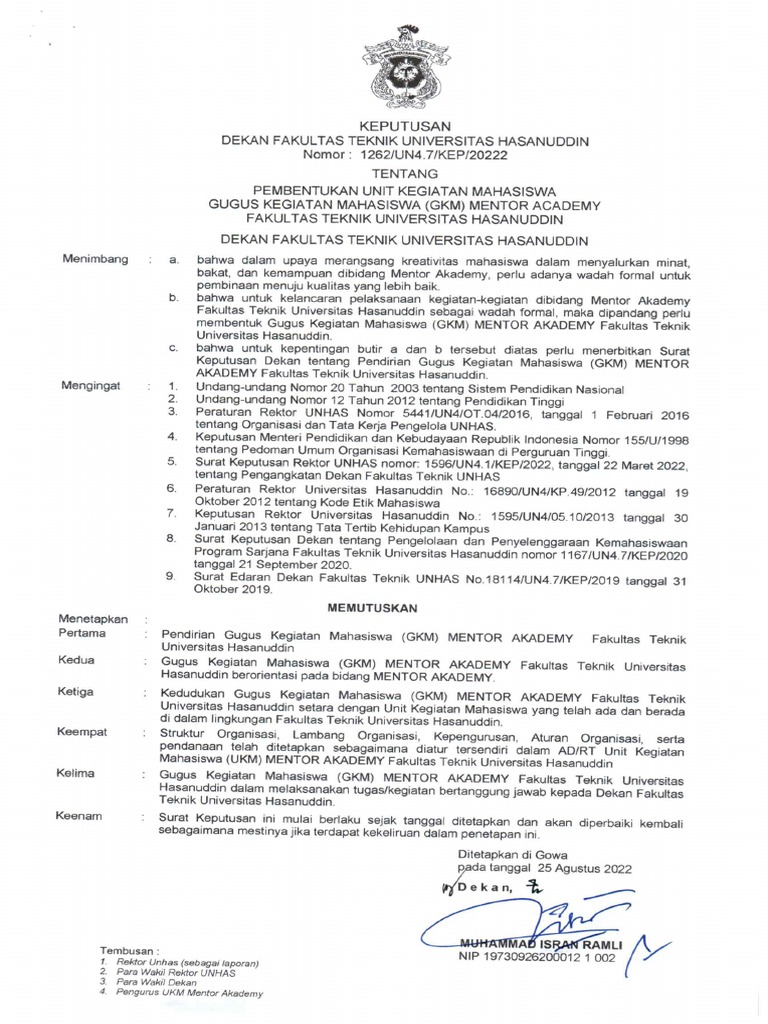SK Dekan - GKM Mentor Academy Ft-Uh | PDF