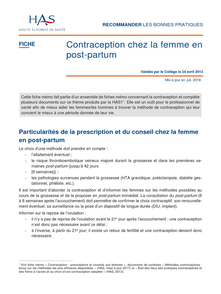 1e - Maj Contraception Post Partum 060215 | PDF | Contraception ...