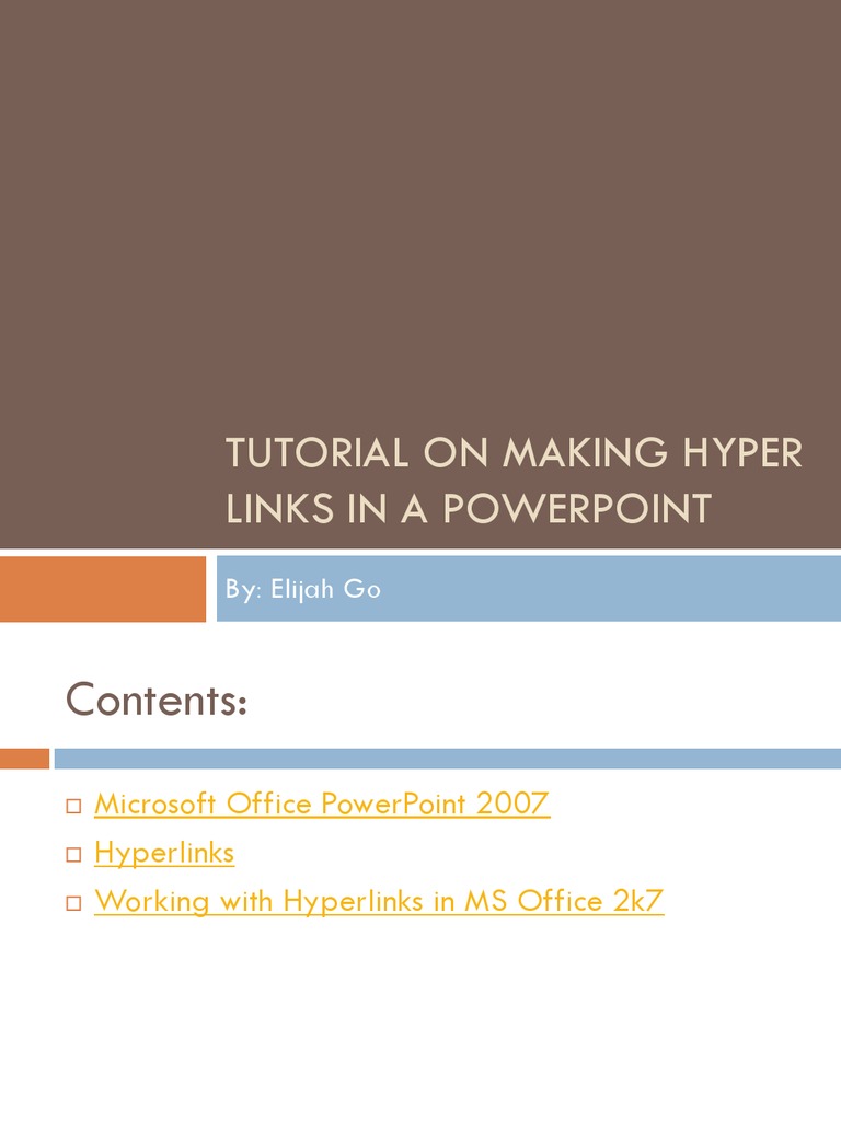 How to Create Hyperlinks in PowerPoint | PDF | Hyperlink | Microsoft Office