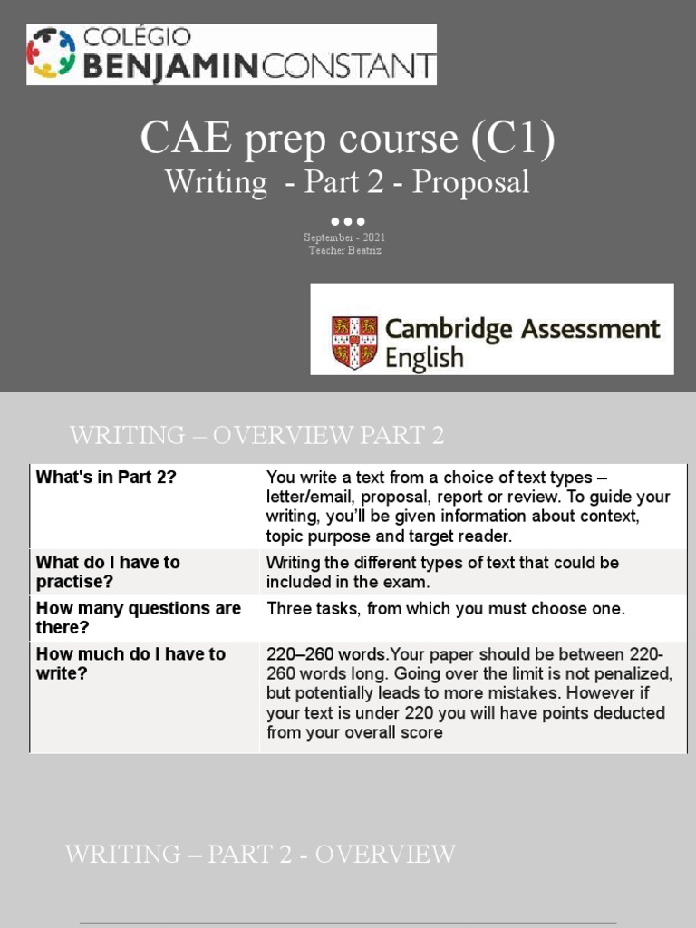 CAE Prep Course (C1) - Writing - Part 2 - Proposal | PDF | World Wide ...