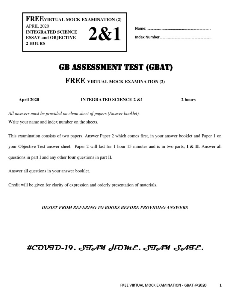 Gbat V Mock (2) Science | PDF | Leaf | Blood