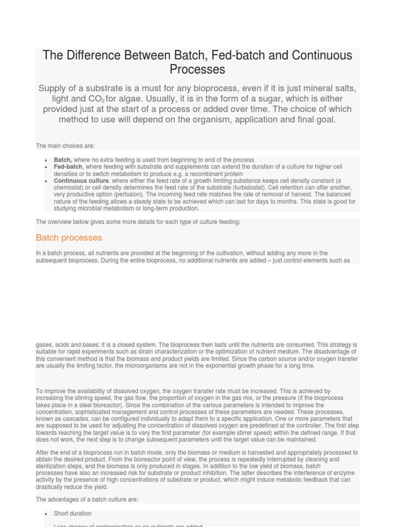 Teknik Fermentasi Batch, Fed-Batch, Dan Continue | PDF | Life Sciences | Physical Sciences