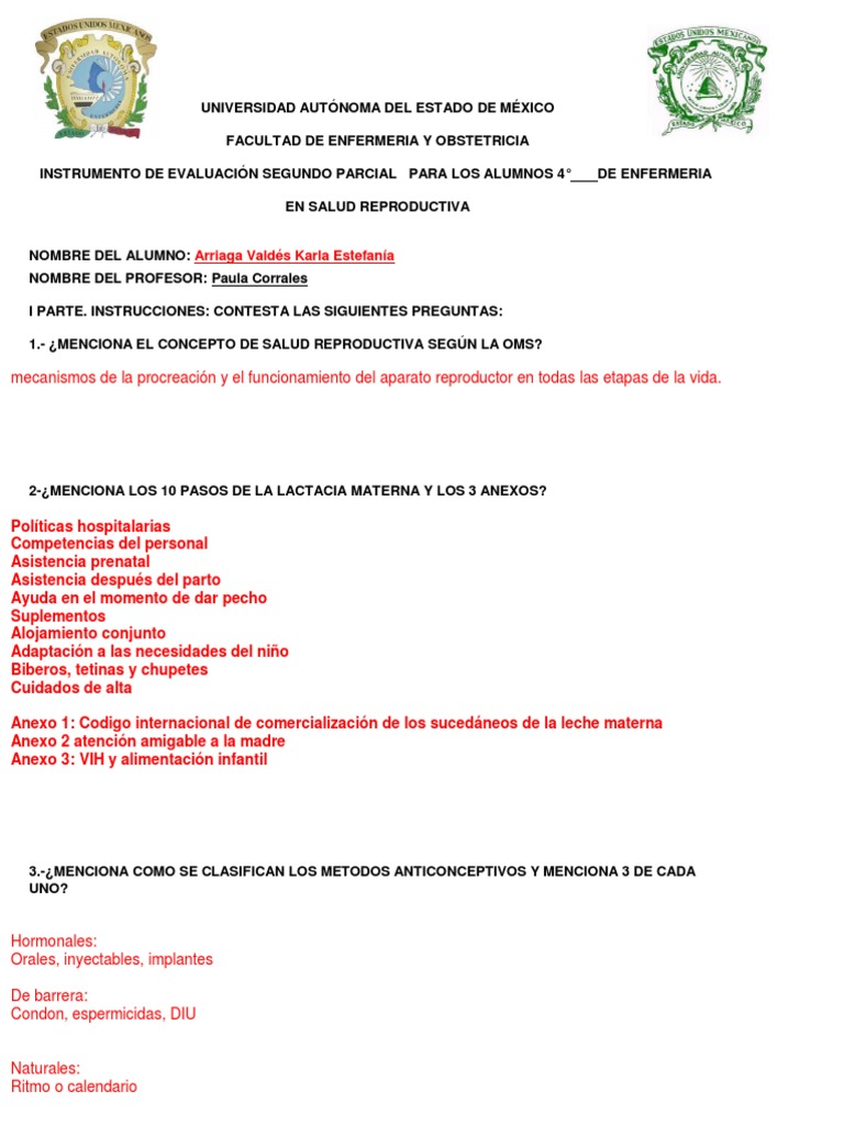 Primer Parcial A Enf Salud Reproductiva A 2021 Sin Contestar 2 | PDF ...