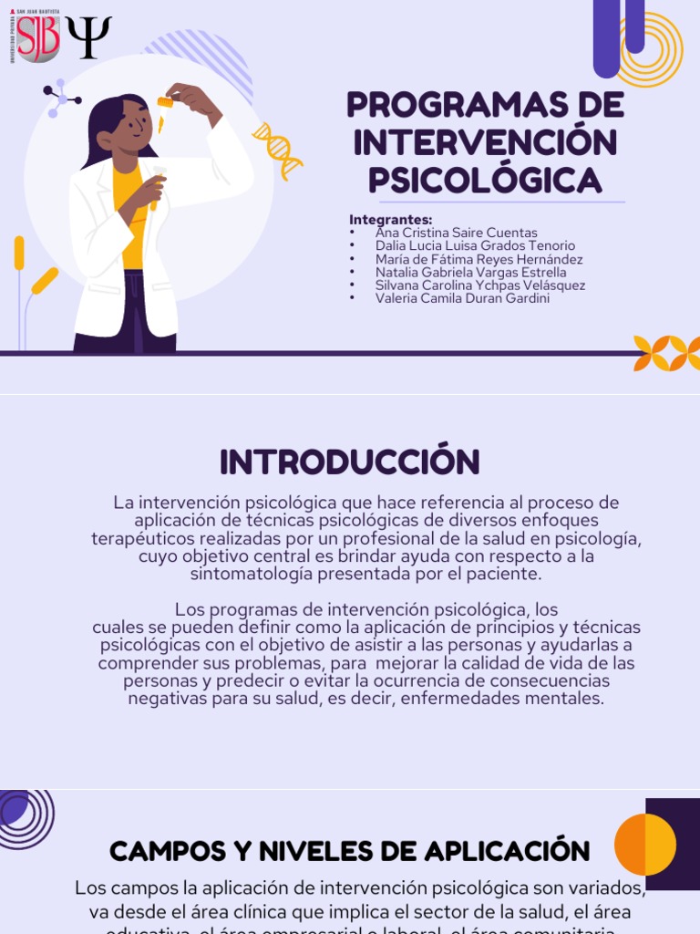 Programas de Intervención Psicológica | PDF | Sicología | Evaluación