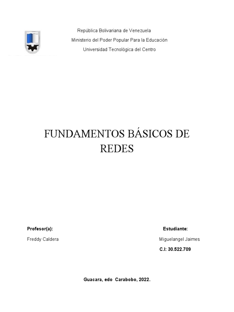 Fundamentos Basicos de Las Redes | PDF | Red de computadoras | Red de ...