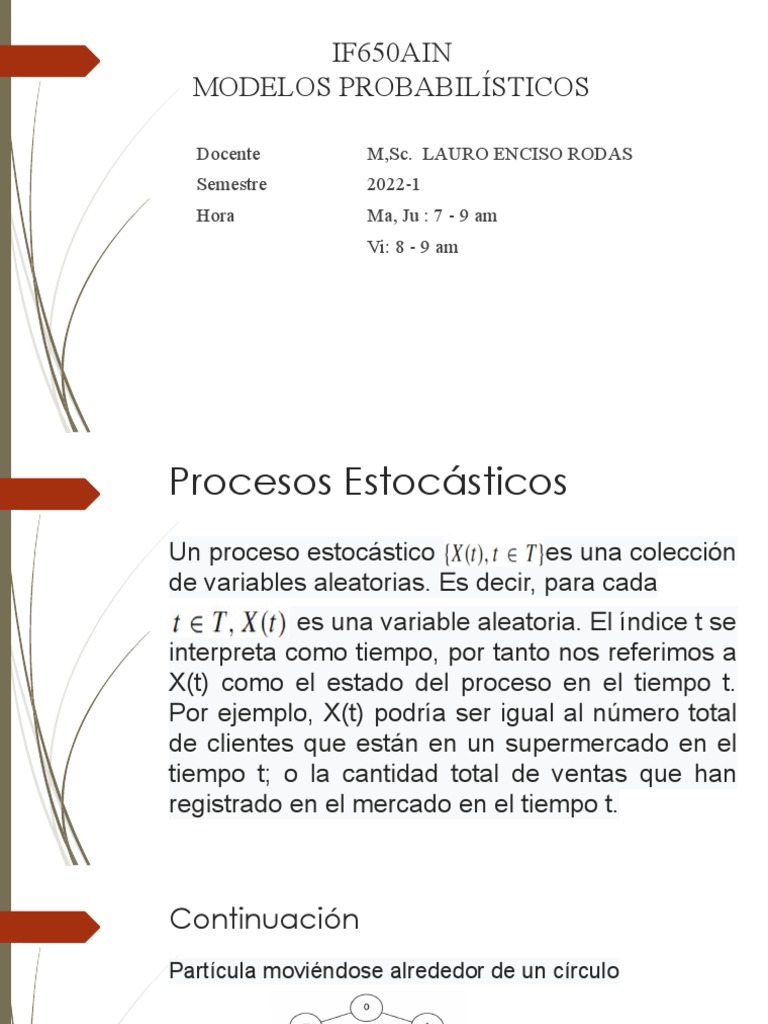 Introducción a Procesos Estocásticos | PDF | Cadena Markov | Proceso ...