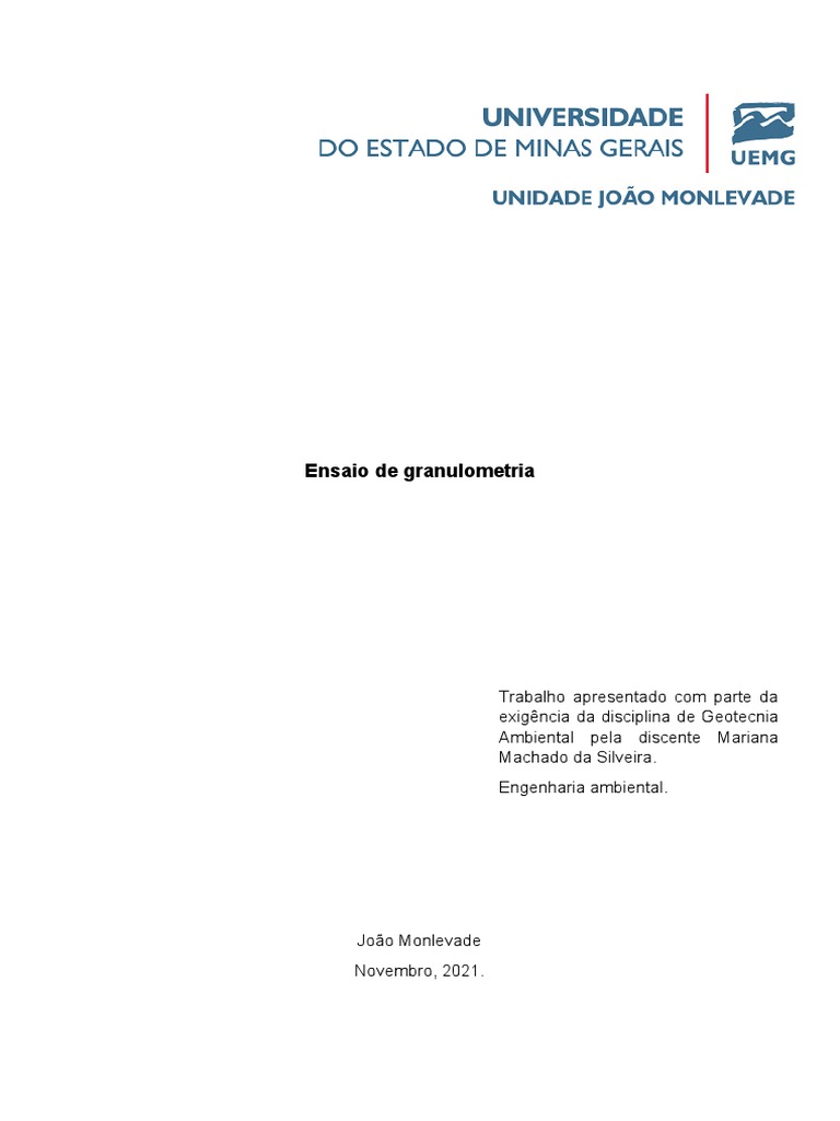 Ensaio de Granulometria | PDF | Solo | Geografia Física