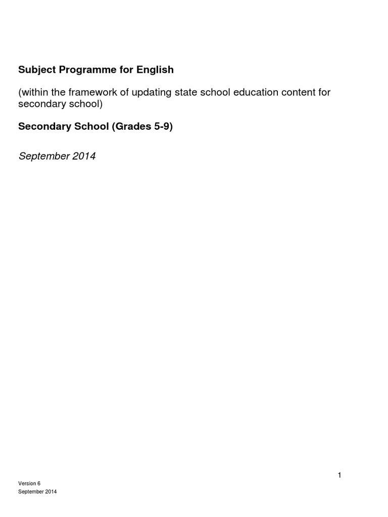 Phase 3 Subject Programme English G5-9 Version 6 100914 - CLEAN | PDF ... Phase 3 Subject Programme English G5-9 Version 6 100914 - CLEAN | PDF ...