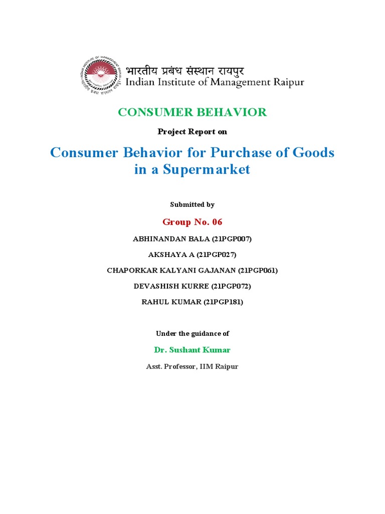 Consumer Behavior | PDF | Supermarket | Consumer Behaviour