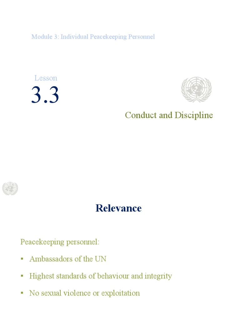 FINAL Lesson 3.3 Conduct and Discipline | PDF | International Relations ...