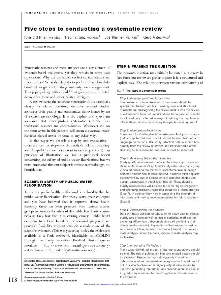 Khan 2003 | PDF | Systematic Review | Confounding