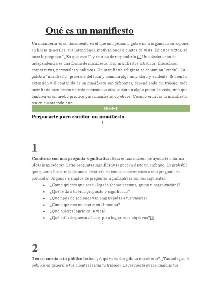 Cómo escribir un manifiesto efectivo: Una guía paso a paso para expresar tus ideas y motivar el ...