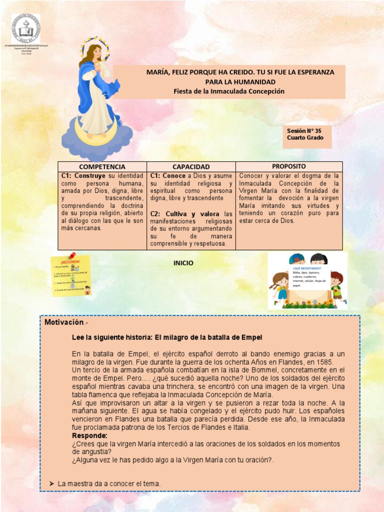 Sesión La Inmaculada Concepcion | PDF