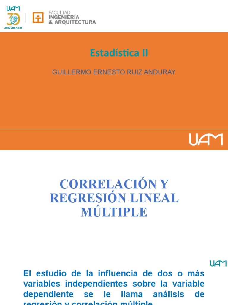 Correlacion y Regresion Lineal Multiple | PDF | Regresión lineal | Análisis de regresión