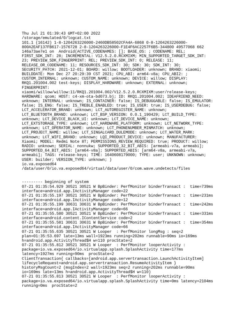 Android Performance Log Analysis | PDF | Java (Programming Language) | Android (Operating System)