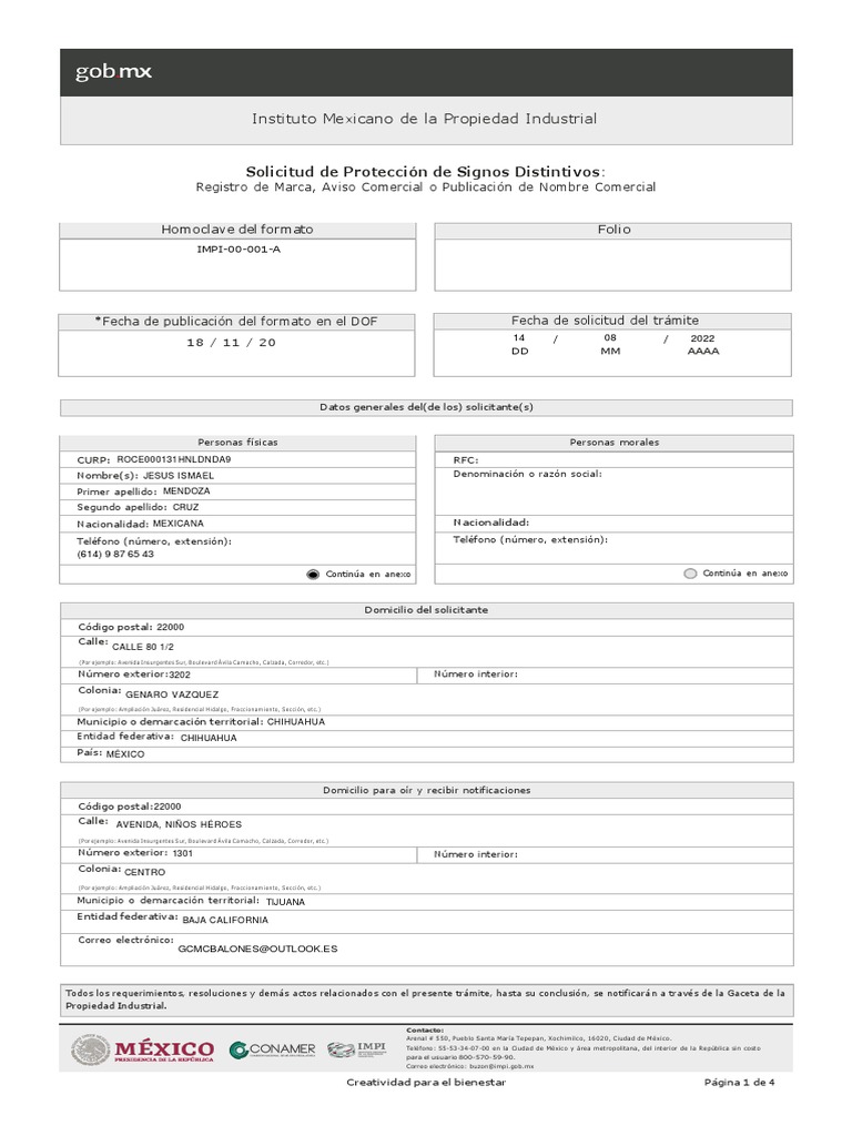 Impi 00 001 A | PDF | Marca comercial | México