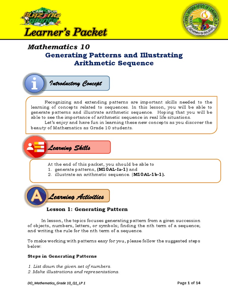LP Math Q1 W1 Broqueza | PDF | Infinity | Numbers