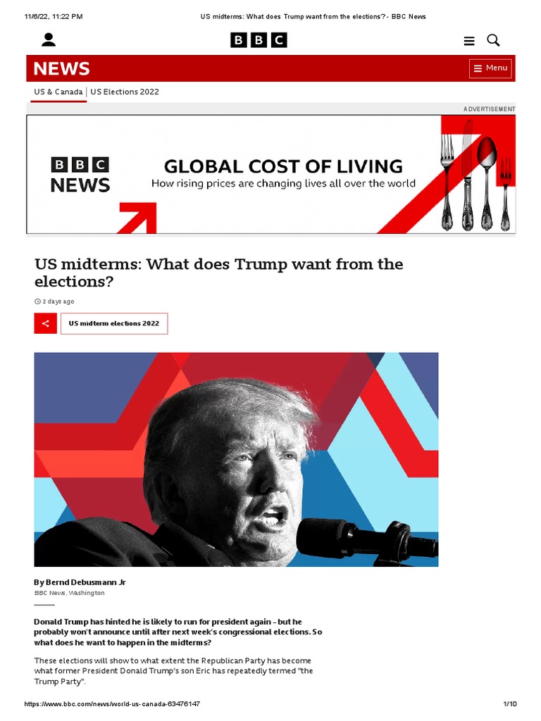 Us Midterms What Does Trump Want From The Elections Bbc News Pdf