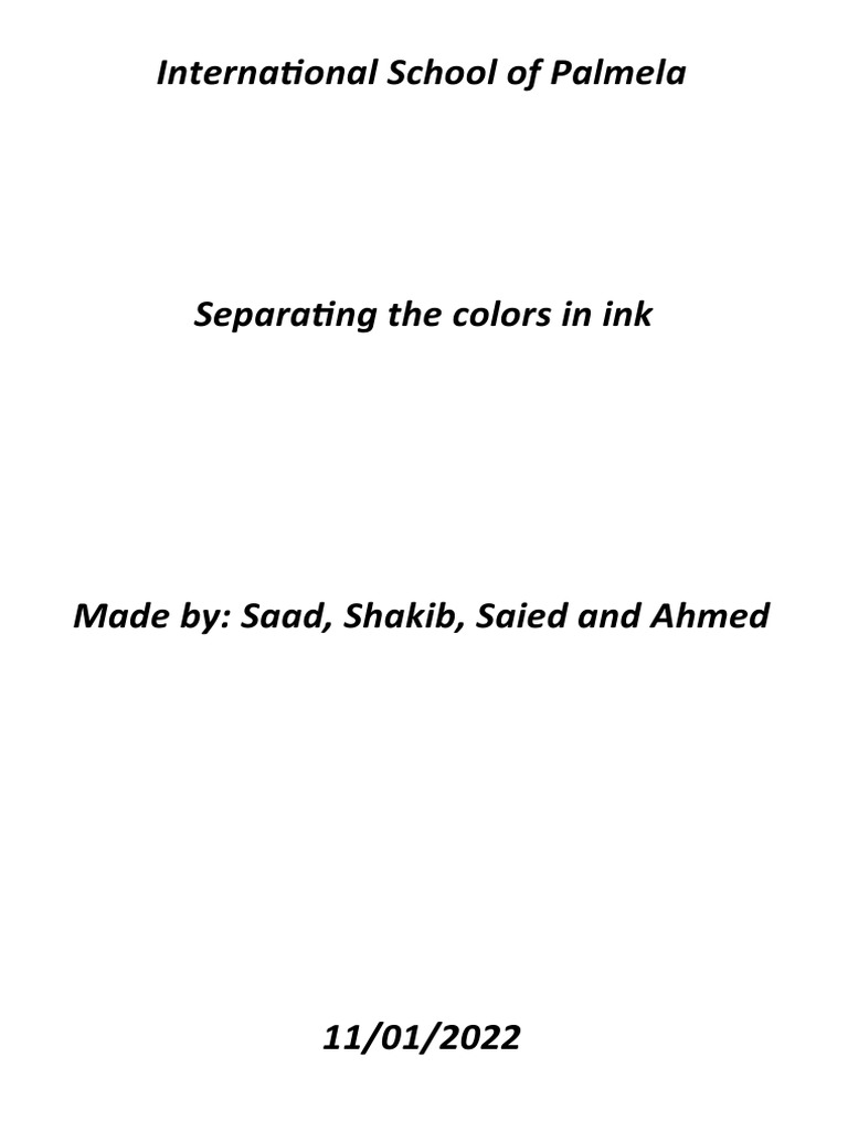 Separating The Colors in Ink | PDF