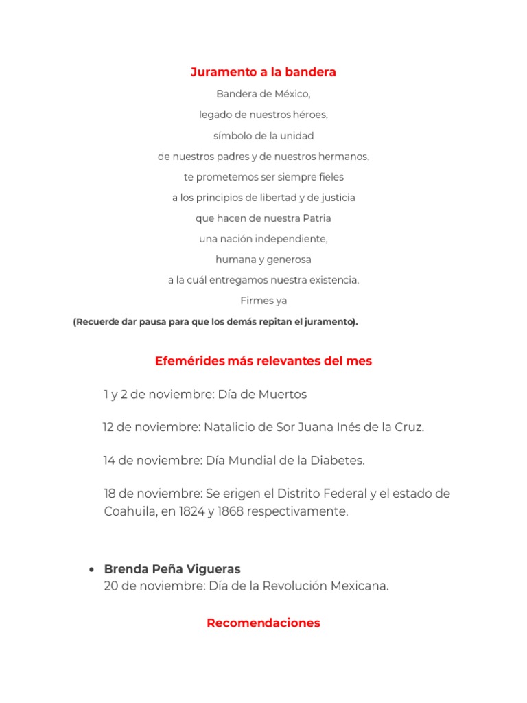 Juramento A La Bandera | PDF